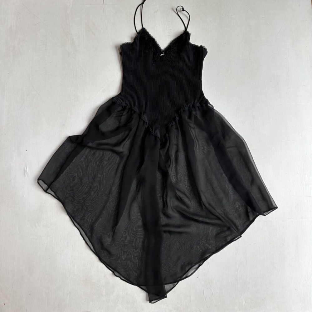 Vintage Lucie Ann Ii Black Basque Waist Slip Dress - Gem